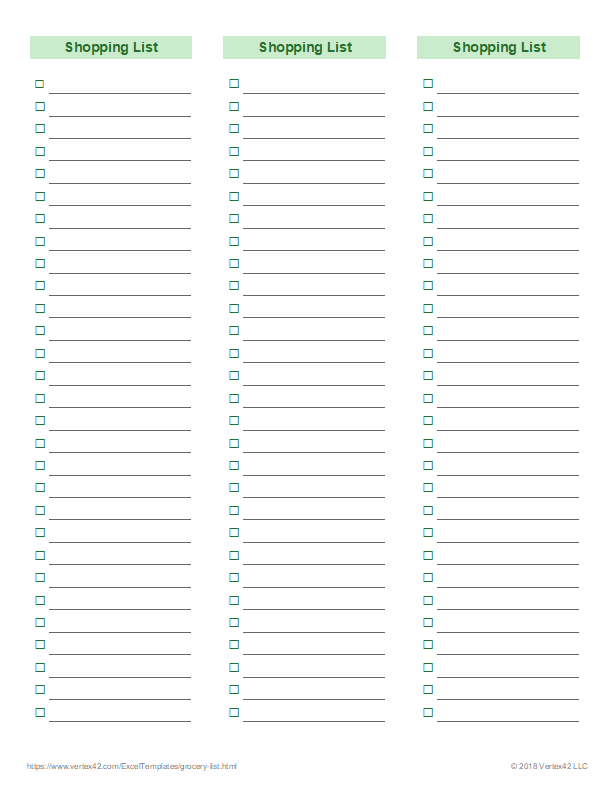 Top Free Shopping List Templates