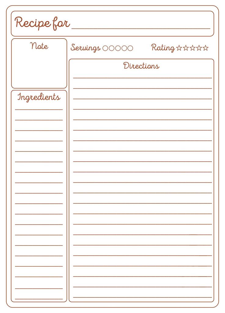 Printable Recipe Templates You Can Edit