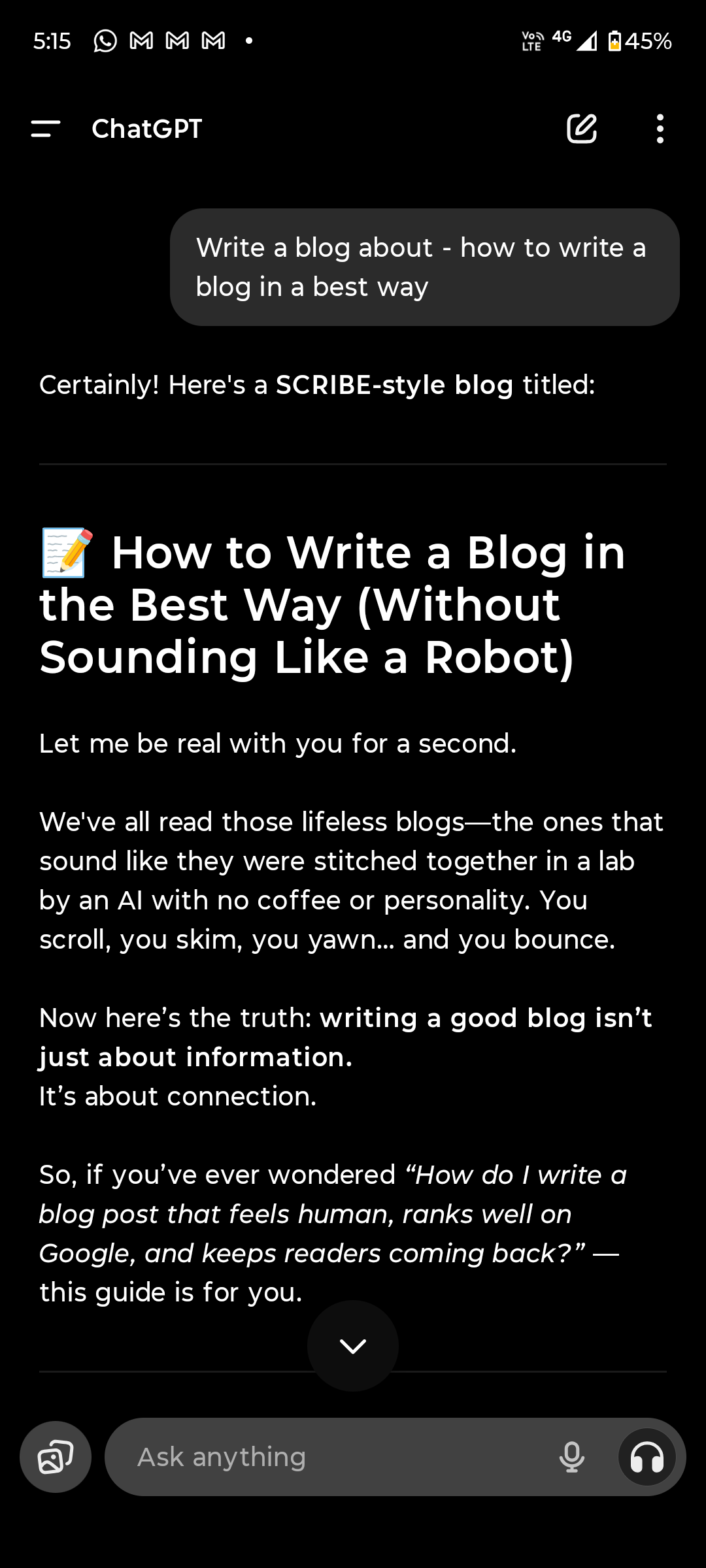 Prompt ChatGPT to Write Like a Human